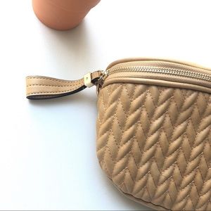 Bags | Quilted Fanny Pack Vegan Leather Beige | Poshmark